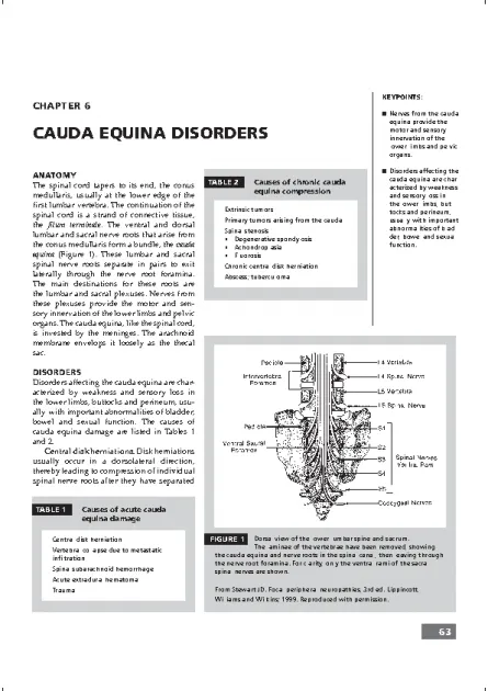 Chapter 6: Cauda equina disorders